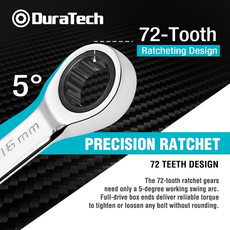 6pcs Double Box End Ratcheting Wrench Set- Metric